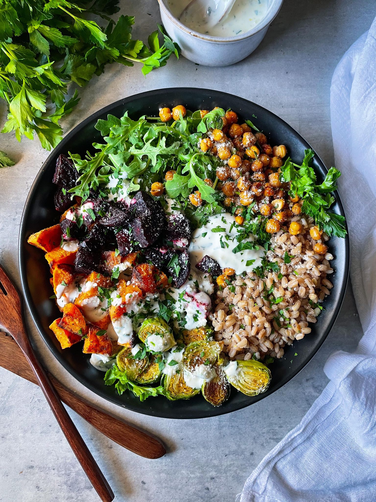 Roasted Vegetable & Farro Bowl - Espresso and Lime