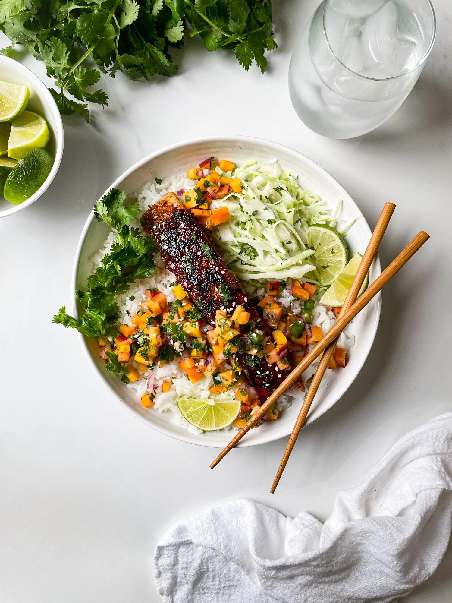 Ponzu Salmon Rice Bowl - Espresso and Lime